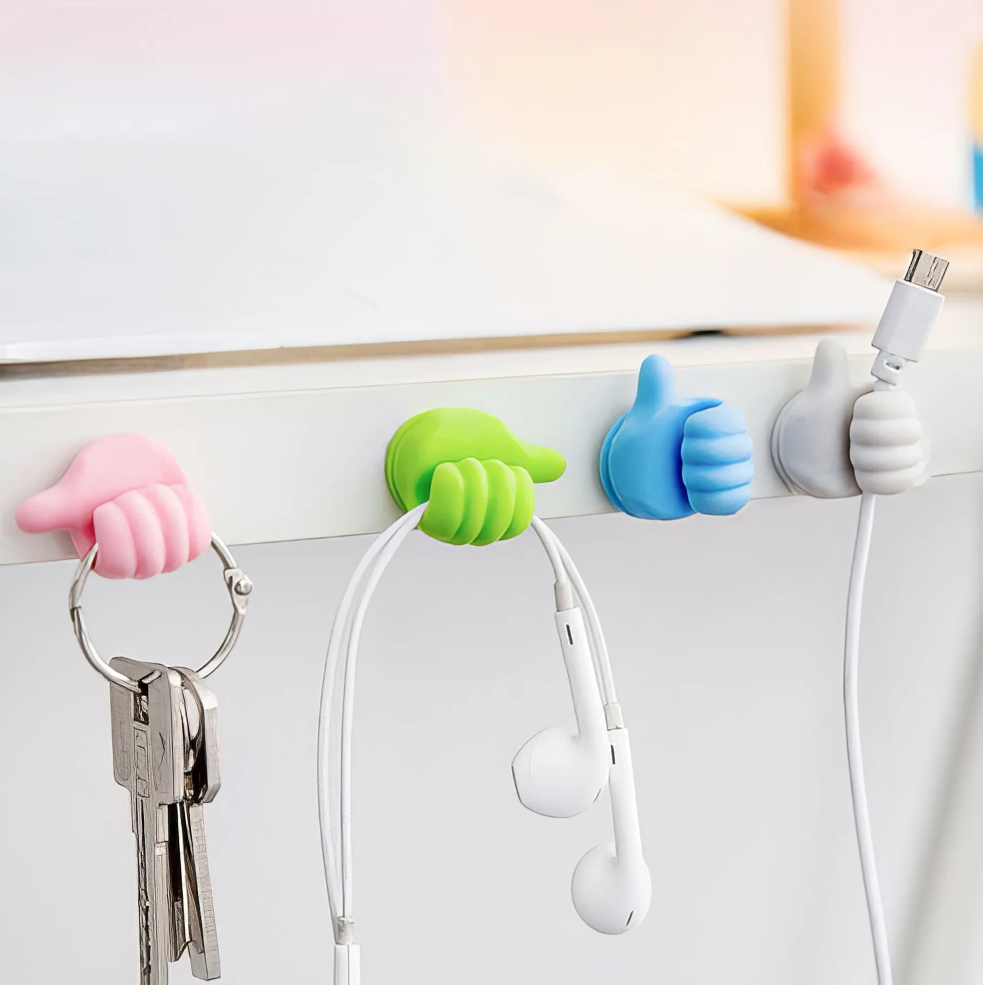 Hand-shaped Rubber Holder - Multi-Functional Self-Adhesive Mini Hooks ...