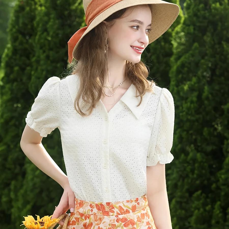 Elegant Apricot French Style Lace Blouse – MRSLM