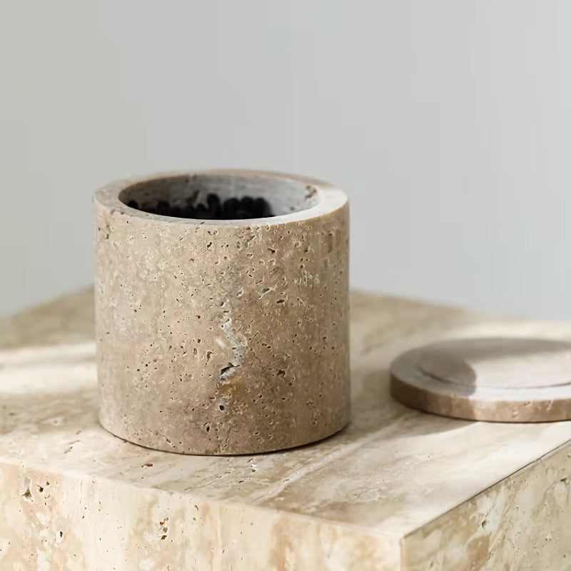 Natural Travertine Stone Storage Container – MRSLM