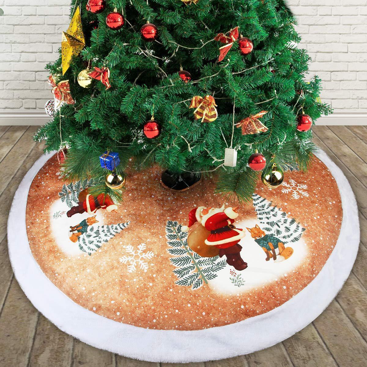 Christmas Tree Bottom Decoration Tree Skirt 98cm Flannel Old Man Tree ...