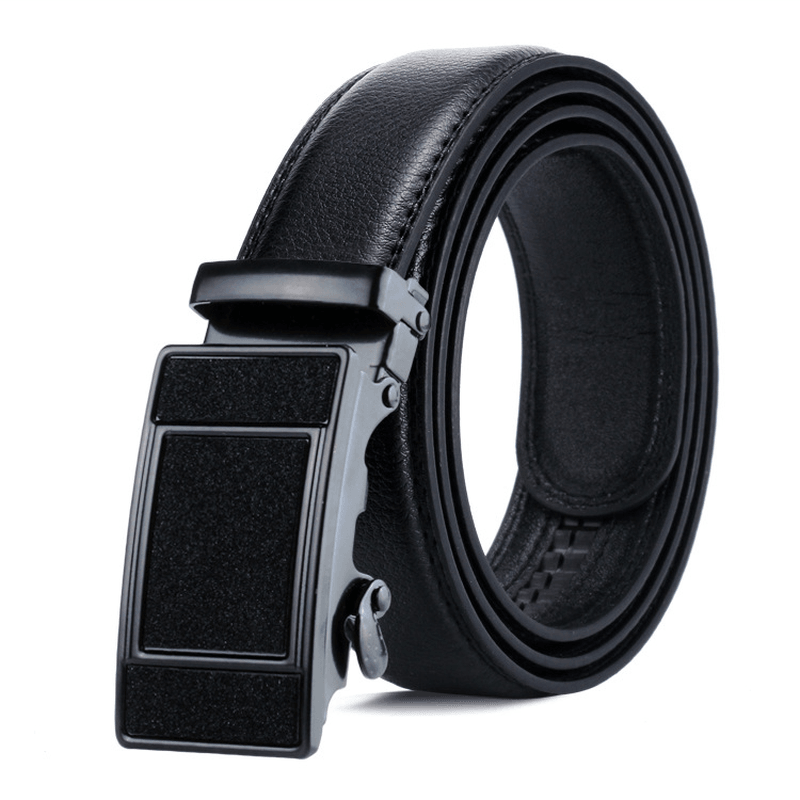 Matte Black Men'S Belt Lychee Pattern Casual Belt – MRSLM