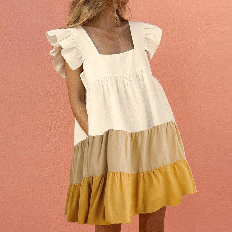 Flirty Ruffled Mini Dress with Square Neckline – MRSLM